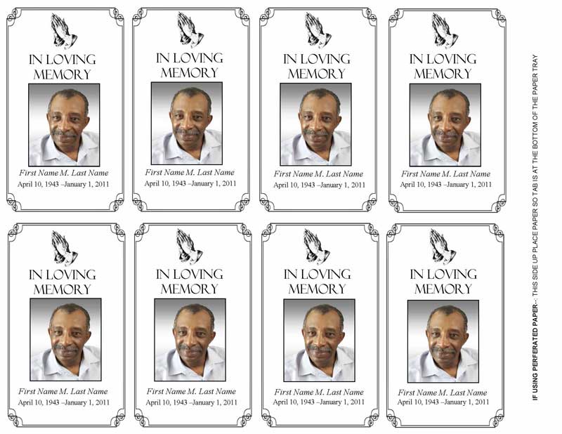 Praying Hands Memorial Prayer Card Template Elegant Memorials